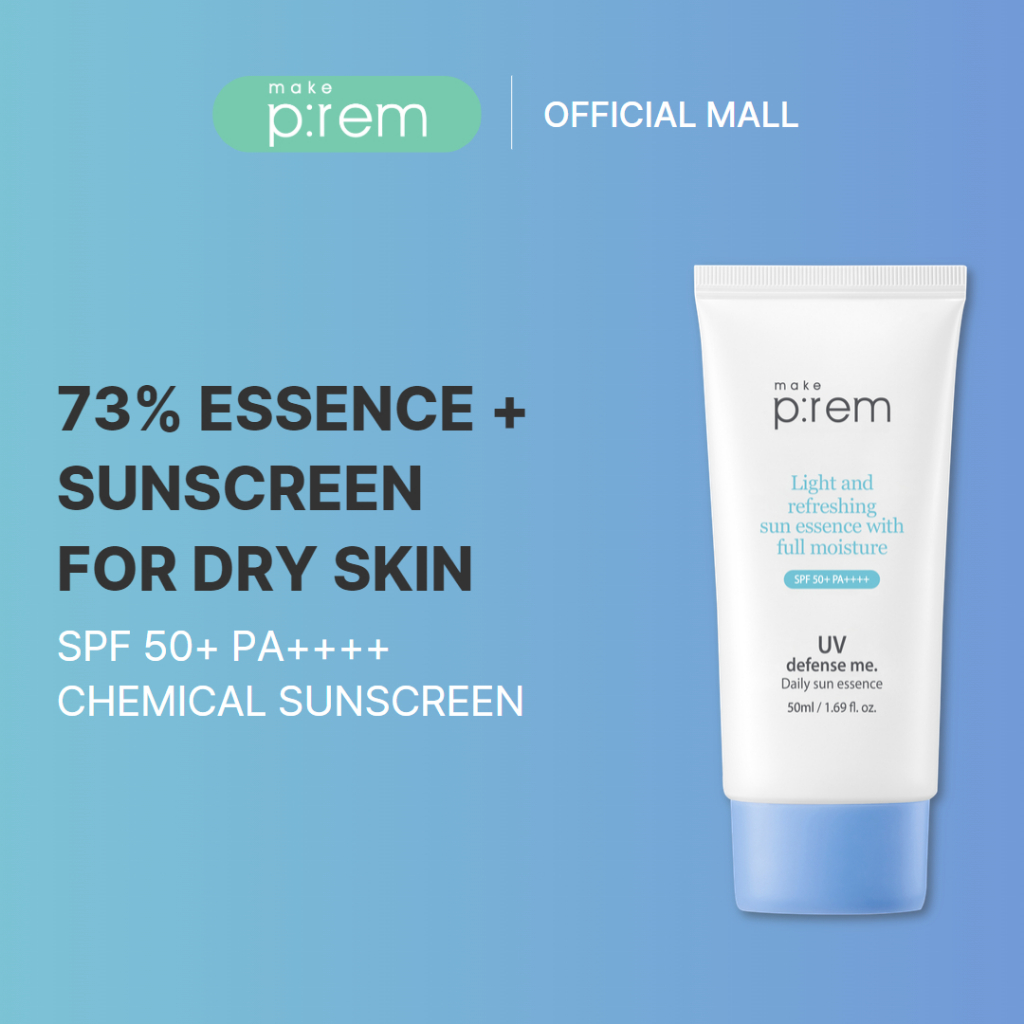 MAKE PREM UV Defense Me. Daily Sun Essence SPF50+PA++++50ml | Shopee ...