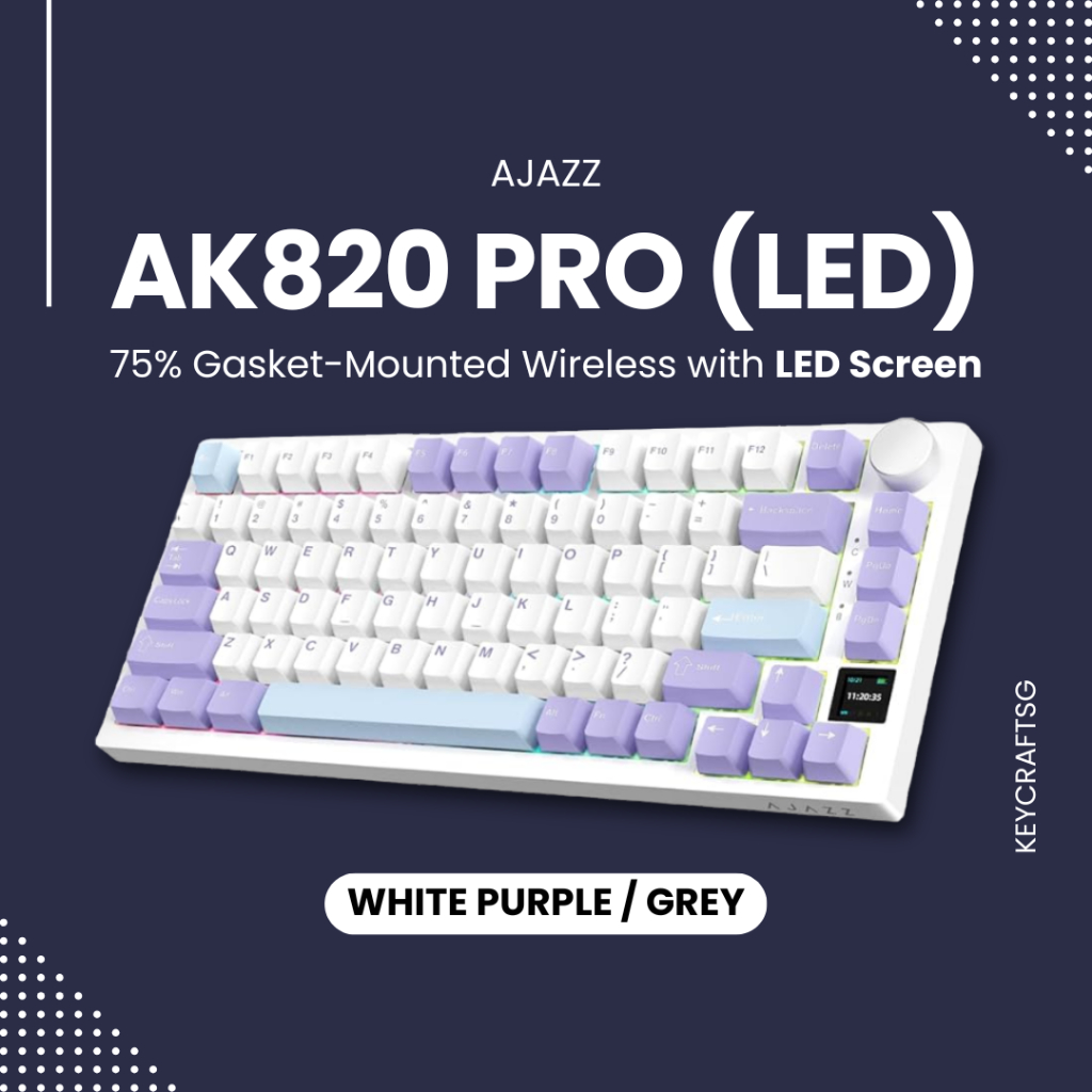 AJAZZ AK820 PRO 75% Wireless Prebuilt Custom Mechanical Keyboard Flying ...