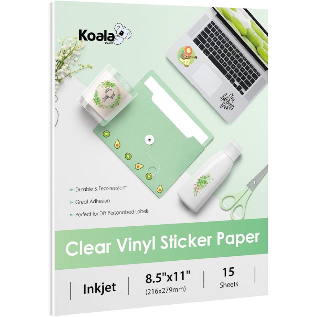 Koala Clear Waterproof Sticker Paper for Inkjet Printer – Printable ...