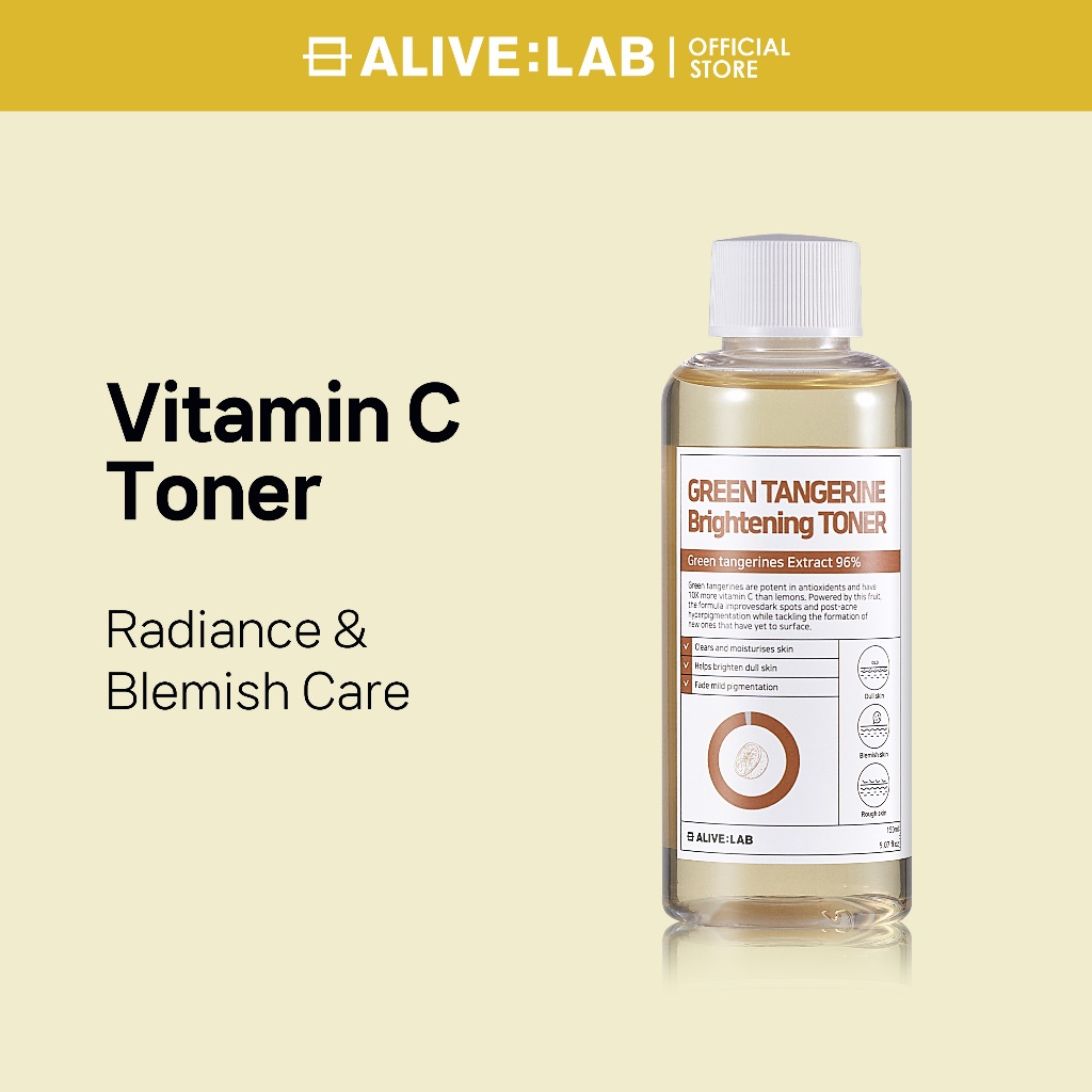 ALIVELAB Green Tangerine Brightening Toner Improves Discoloration Removes Blemish Vitamin ...