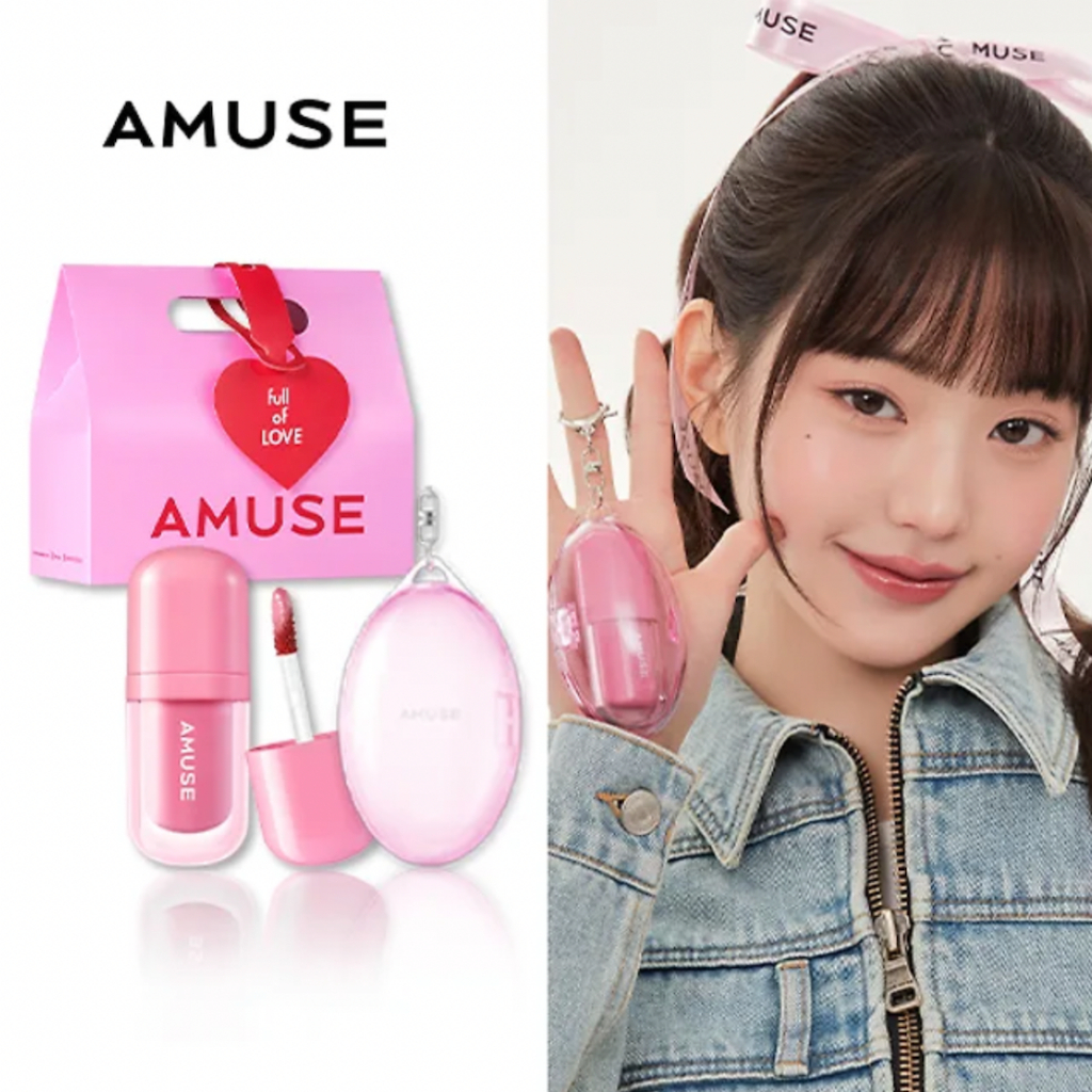 Gift package [Amuse] Bebe Tint + PINK Keyring + Greeting Card (8 colors ...