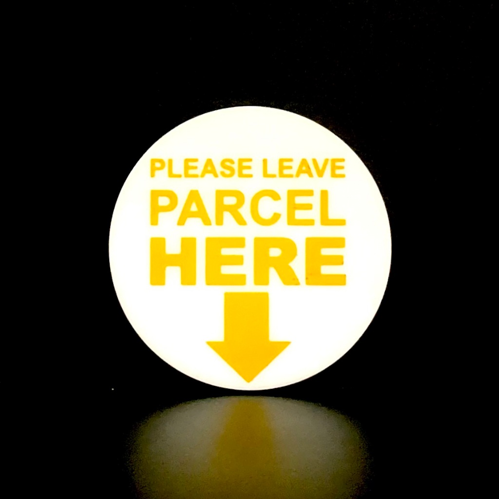 PLEASE LEAVE PARCEL HERE w/ Arrow SIGN/SIGNAGE | 70mm( Diameter ...