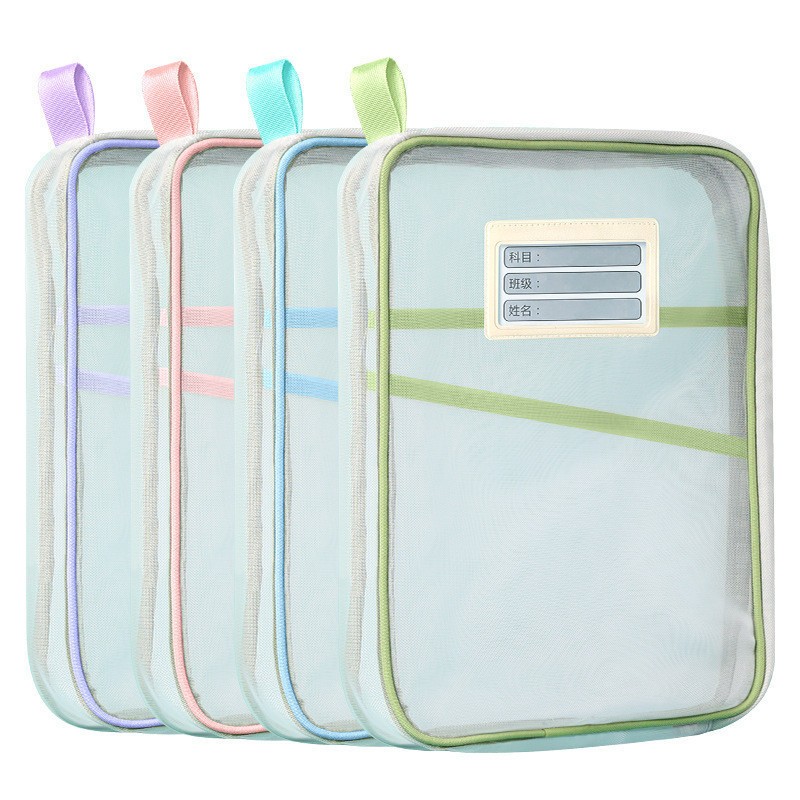 File Mesh Zipper A4 L-d Large Opening Book Storage Nylon Mesh Semi ...
