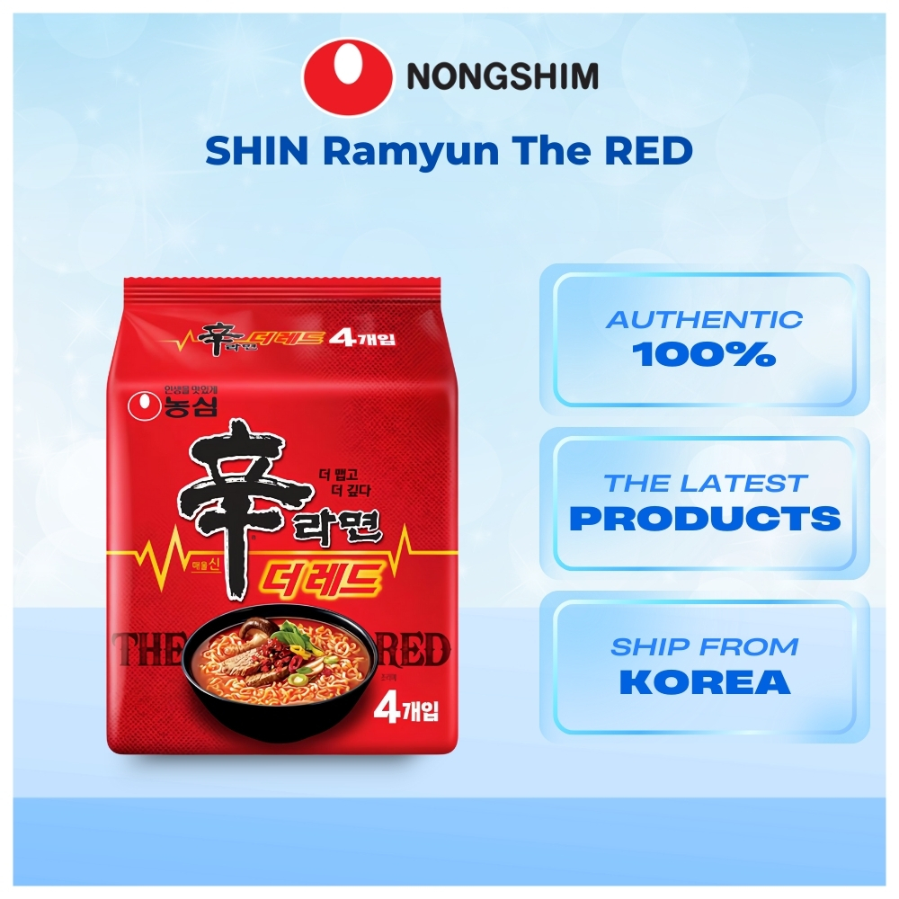 Nongshim Shin Ramyun The RED – 4-Pack | Extra Spicy Limited Ramen from ...