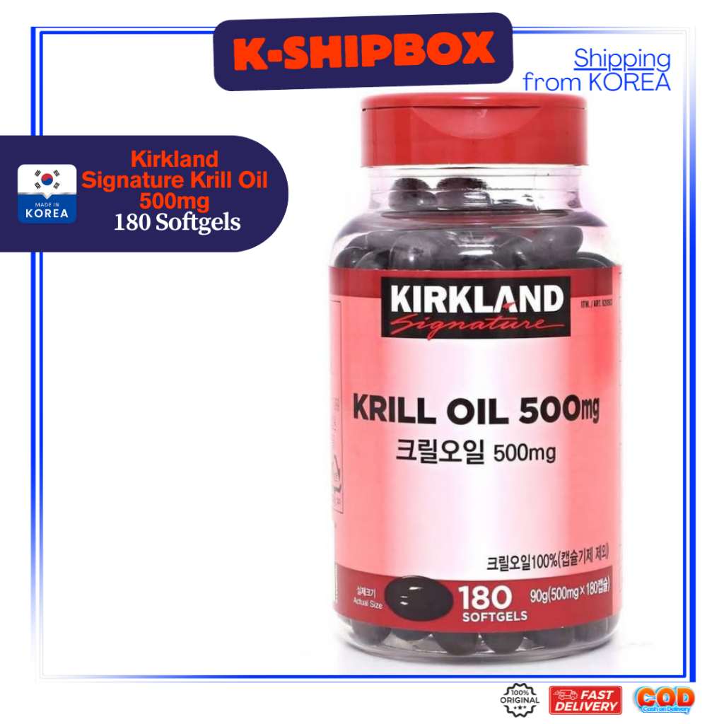 Kirkland Signature Krill Oil 500mg 180 Softgels | Omega-3 Antarctic ...