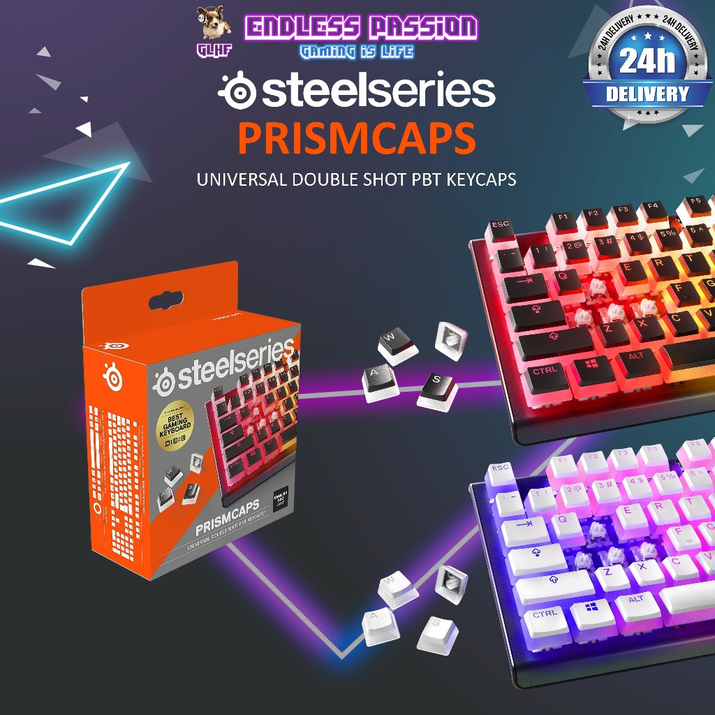 SteelSeries PrismCaps – Double Shot Pudding-style Keycaps (US Layout) | Shopee Philippines