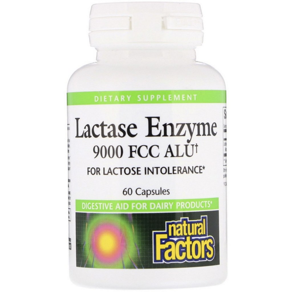 Natural Factors Lactase Enzyme 9000 FCC ALU Capsules, 1.5L, Made in USA ...