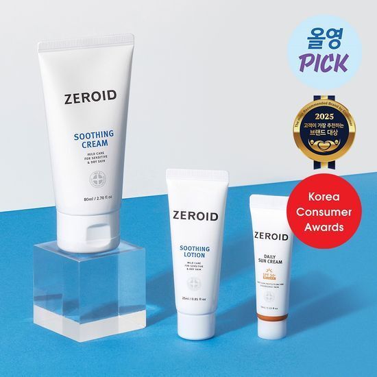 ZEROID Soothing Cream 80ml Set (+ Soothing Lotion 25ml + Daily ...