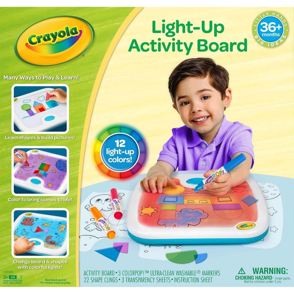 Crayola Activity Set Young Kids Light Up Activity Board Coloring ...