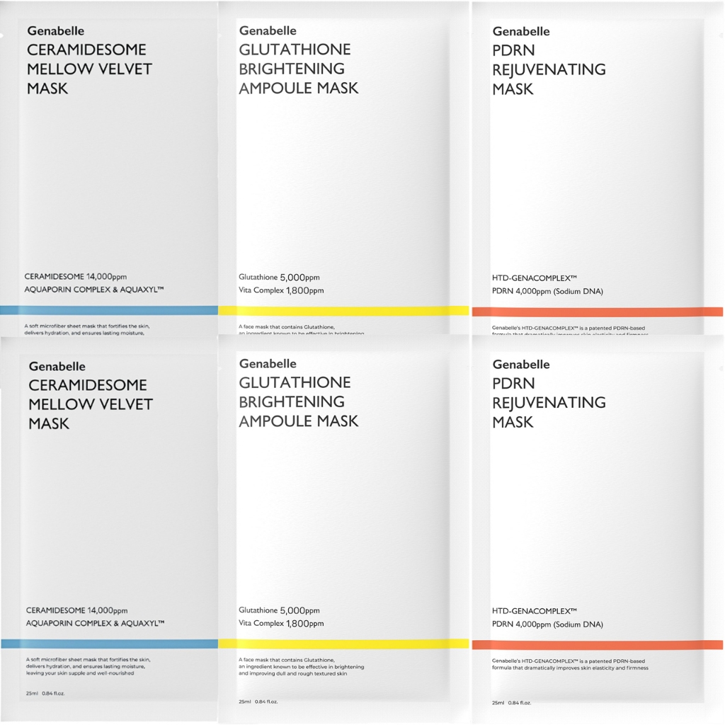 GENABELLE Ampoule Mask Sheet(PDRN Rejuvenating/Glutathione/Ceramidesome ...