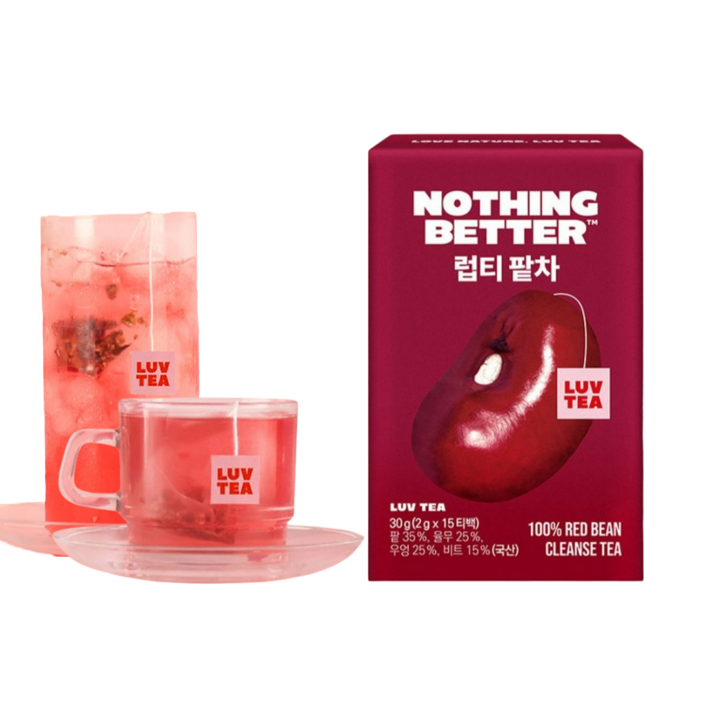 NOTHING BETTER Love Tea Red Bean Tea Bag Red Bean Tea Yulmu Owl Blending 100% Korean, 1 box 2 g ...