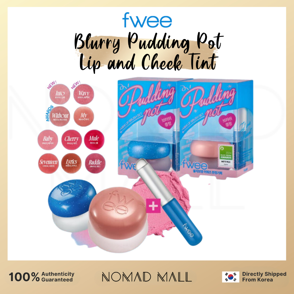 [fwee] FWEE Blurry Pudding Pot Lip and Cheek Tint 30 Colors | Keyring ...