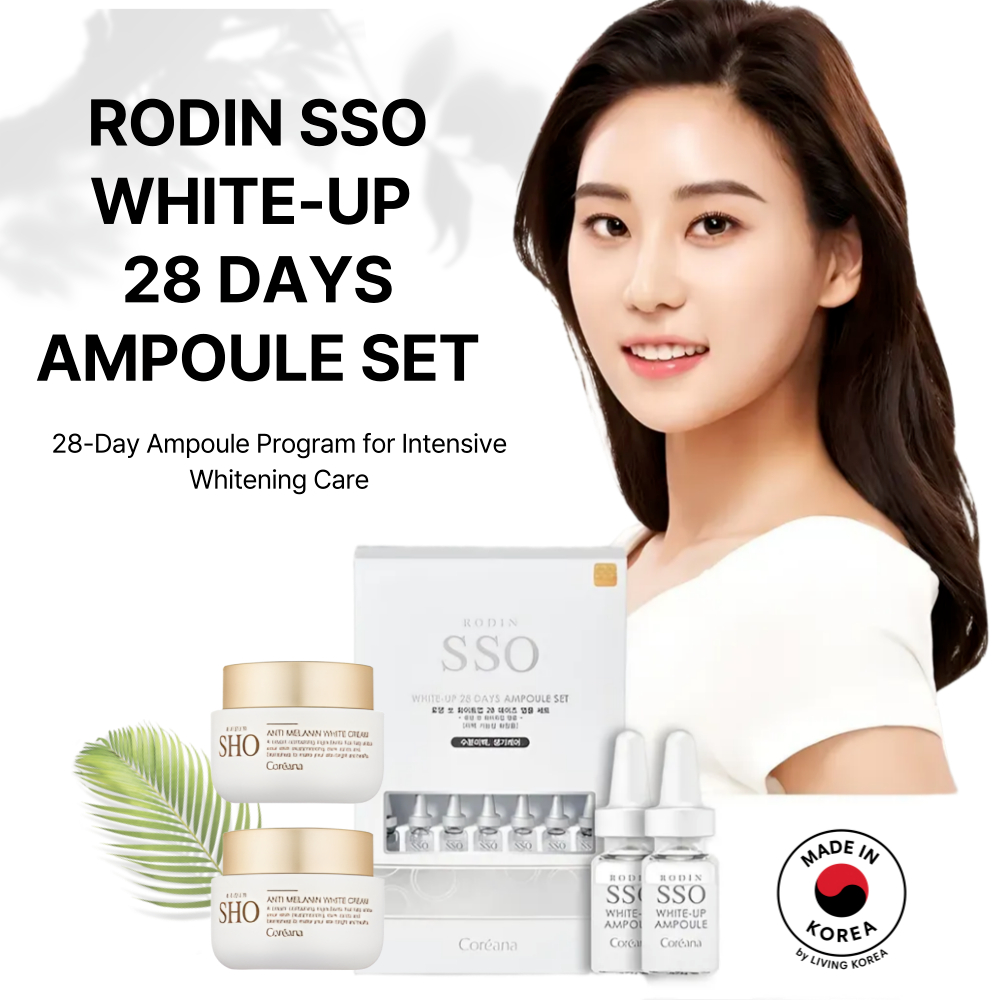 Coreana Rodin SSO White-Up 28 Days Ampoule Set + Anti-Melanin White ...
