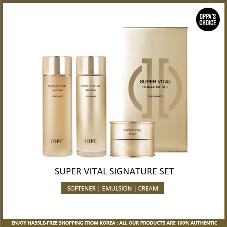 IOPE SUPER VITAL SIGNITURE 3PCS SET(Softner 80ml + Emulsion 80ml ...