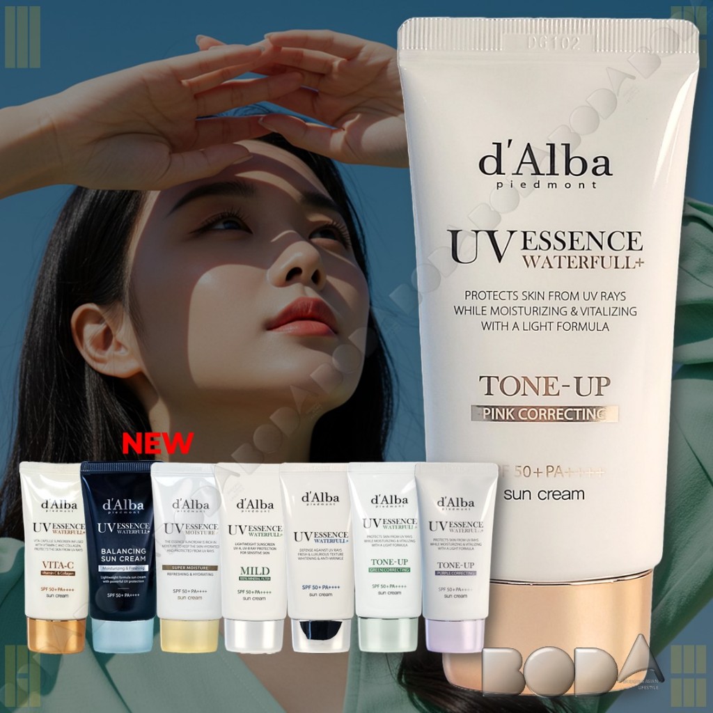 D'ALBA UV Essence Sunscreen Collection 50ml (Pink Tone Up, Purple Tone Up, Green Tone Up, Mild ...