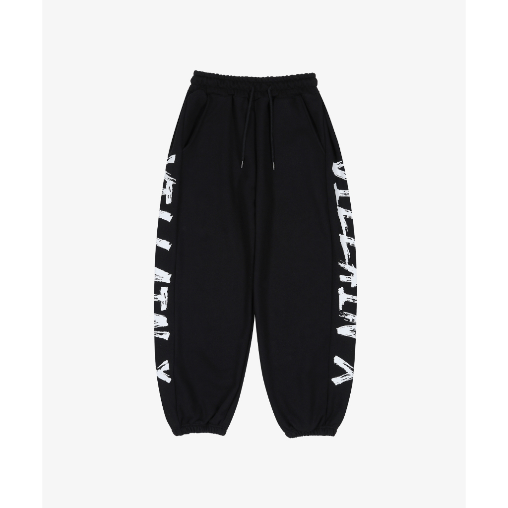 Villain X Painting Logo Jogger Pants Black, overfit wide pants, made in ...