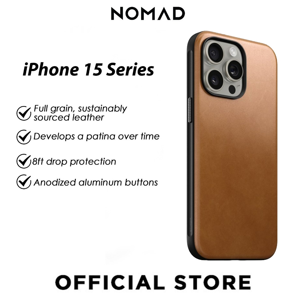 NOMAD Modern Leather Phone Case, MagS Compatible For iPhone 15 Cover By ...