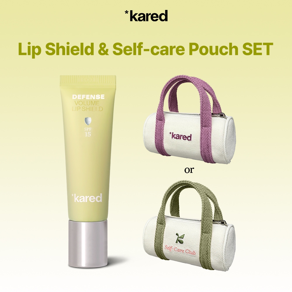 KARED Defense Volume Lip Shield Clear SPF 15 & Self-care Pouch Set ...