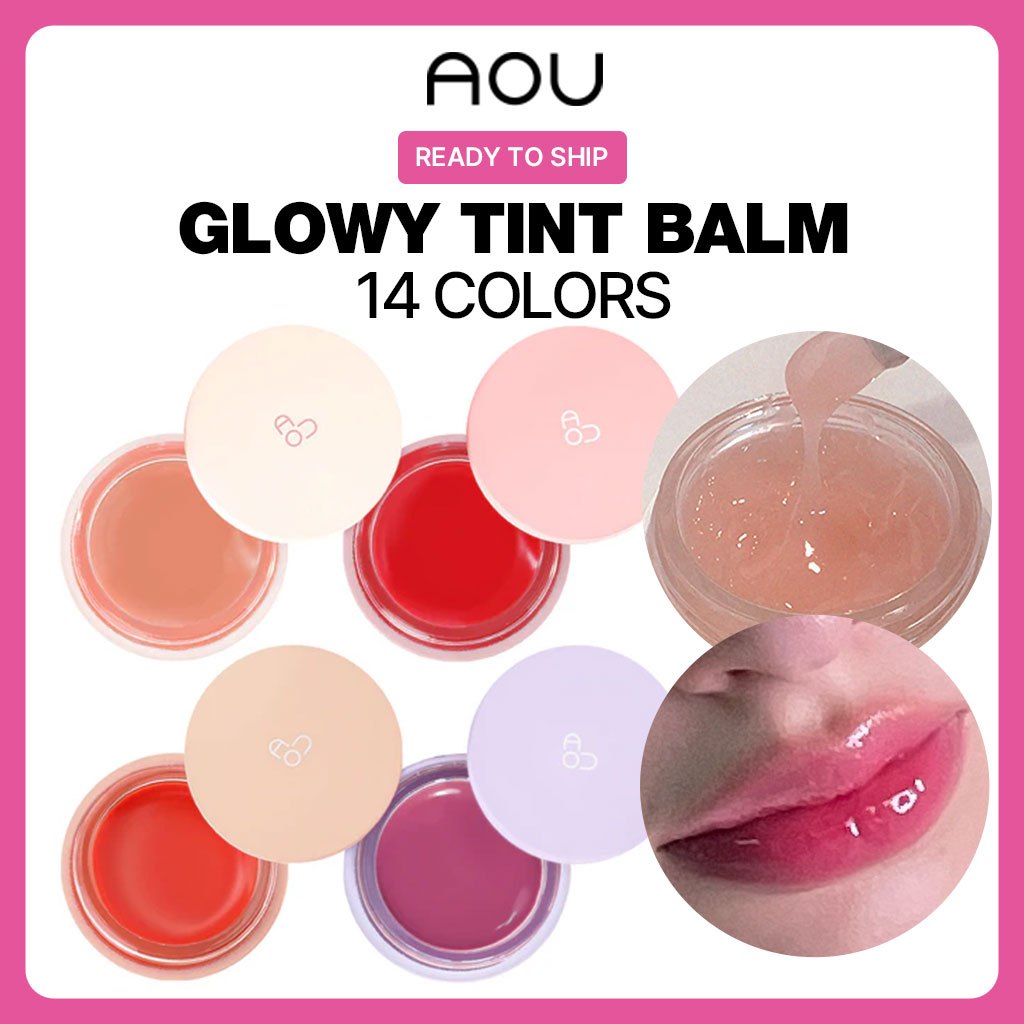 [AOU] Glowy Tint Lip Balm Gloss Gross 3.5g 14 Colors Pure Prune Balm ...