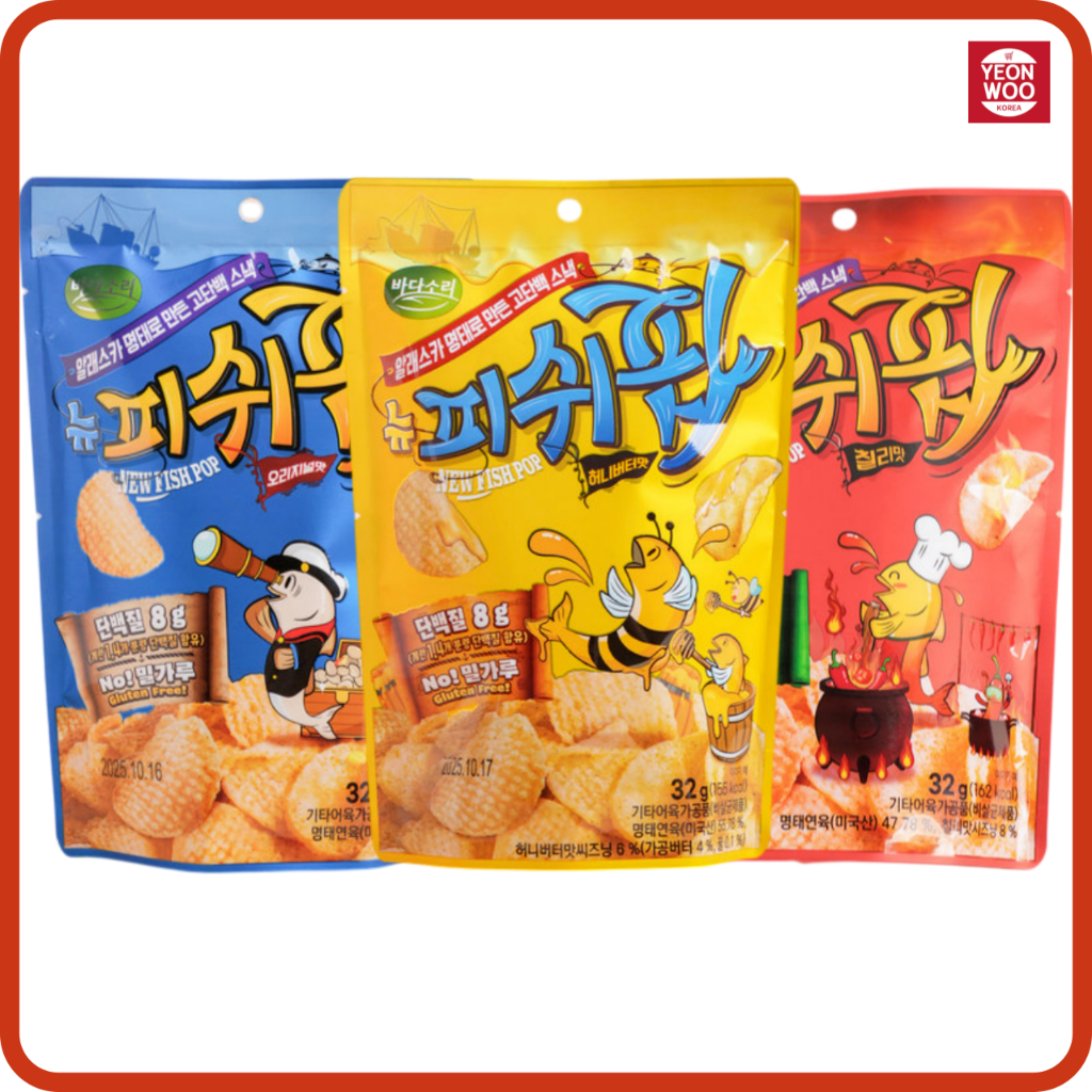 New Fish Pop Snack Original, Chili, Honey Butter Flavor/high-protein ...