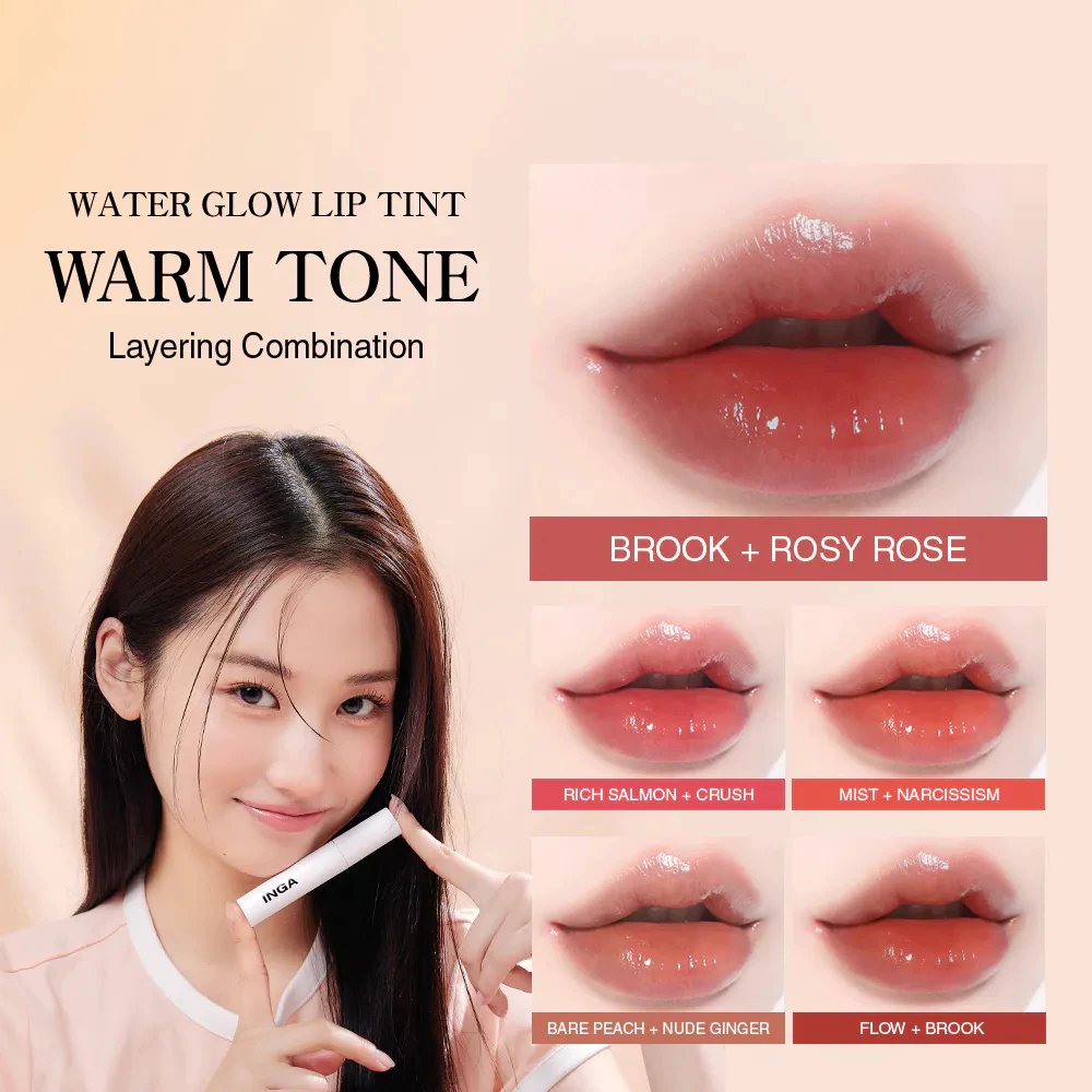 INGA Glassy Water Glow Lip Tint (SNOWY/ GLASSY_13 colors) | Shopee ...