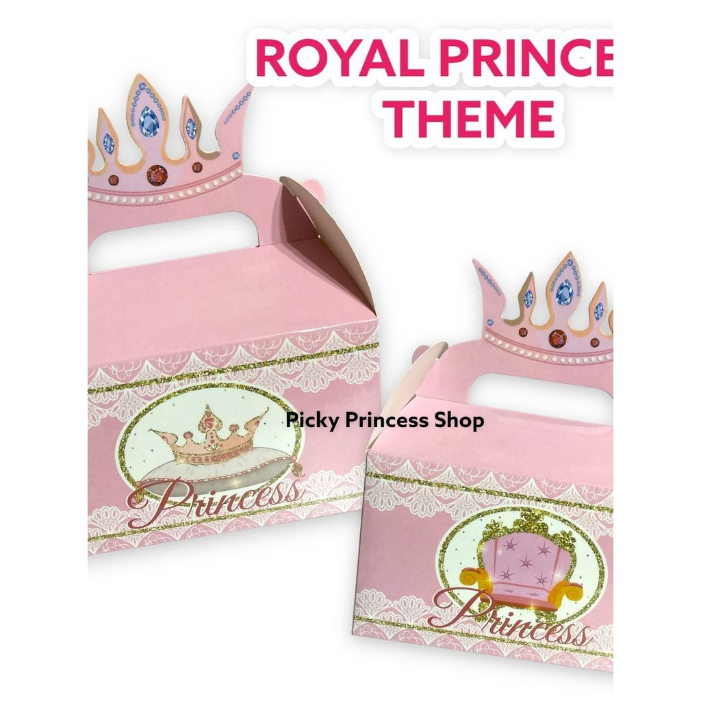 12pcs Princess Theme Birthday Party Pink Lootbox Crown Princess Loot ...