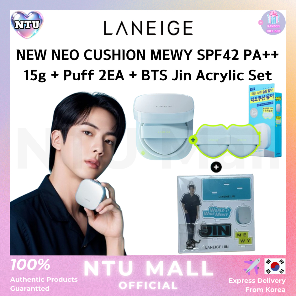 [LANEIGE] BTS JIN PICK NEW NEO CUSHION MEWY SPF42 PA++ 15g+Puff 2EA+BTS ...