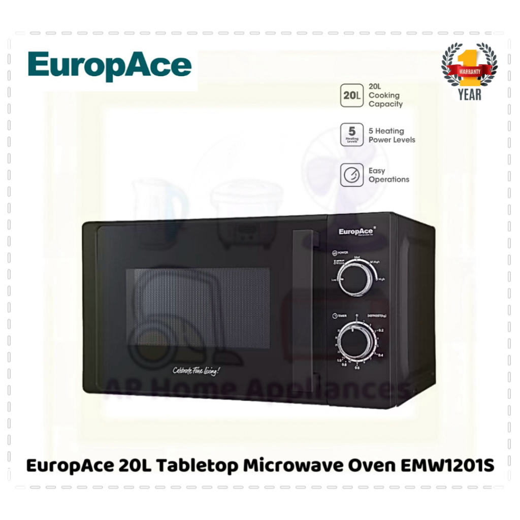 Europace 20L Microwave Oven EMW1201S | EMW 1201S - (1 Year Warranty ...