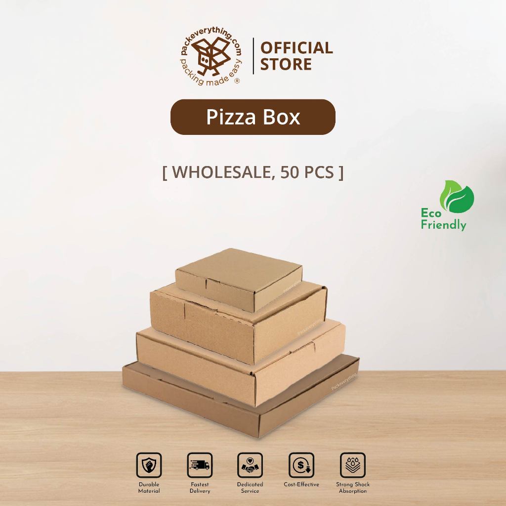 PACKEVERYTHING Pizza Box | Pizza Box | 50 Pcs | Box | Die Cut Box ...