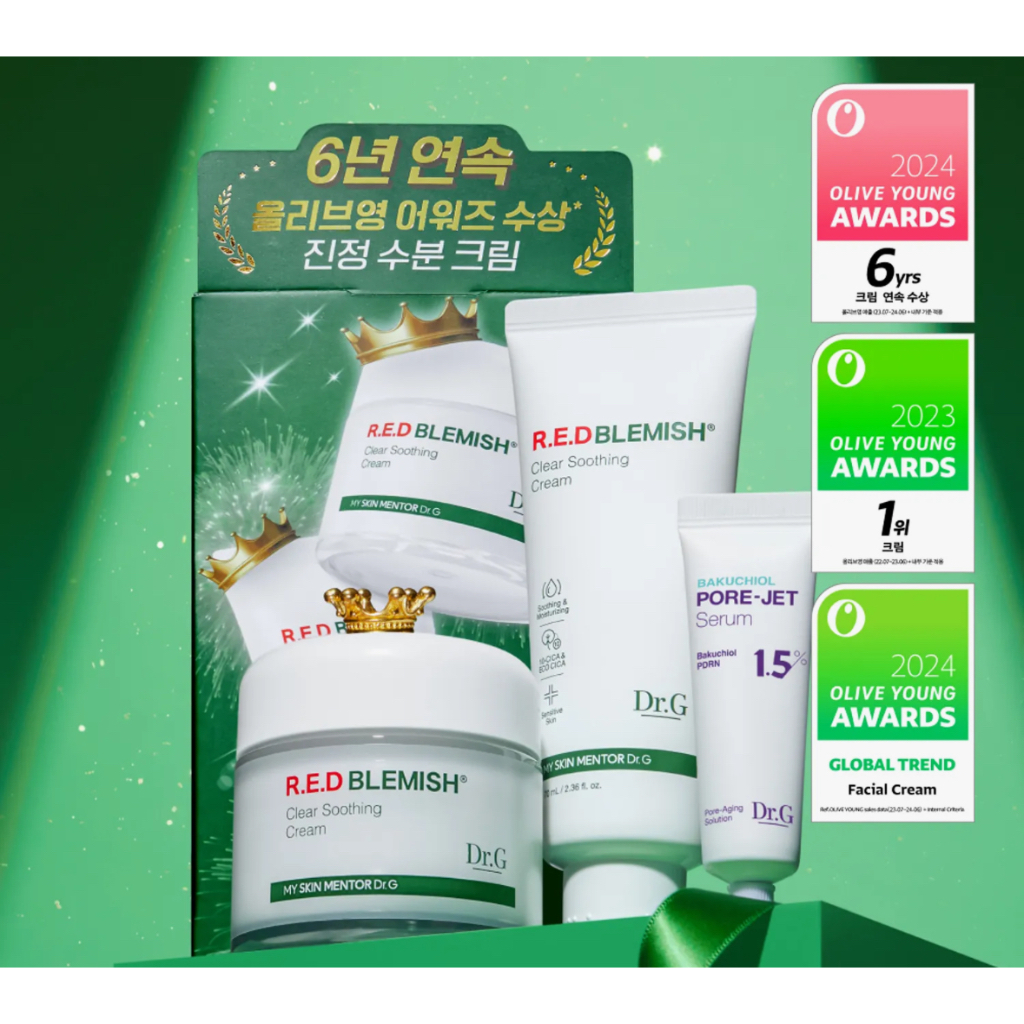 [Dr.G] Red Blemish Clear Soothing Cream 70mL Set (+70ml Tube+Pore Jet ...