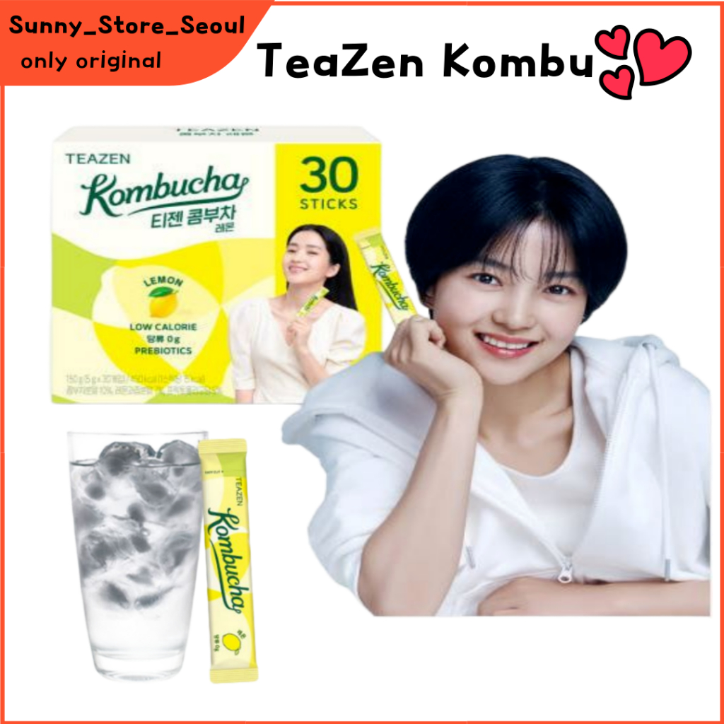 TEAZEN Sparkling Kombucha – Korean Probiotic Tea | Low-Cal Refreshing Drink 1T/15cal (5g*10t/30t ...