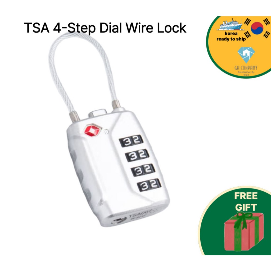 Korea Daiso TSA 4-stage dial wire lock | Shopee Philippines