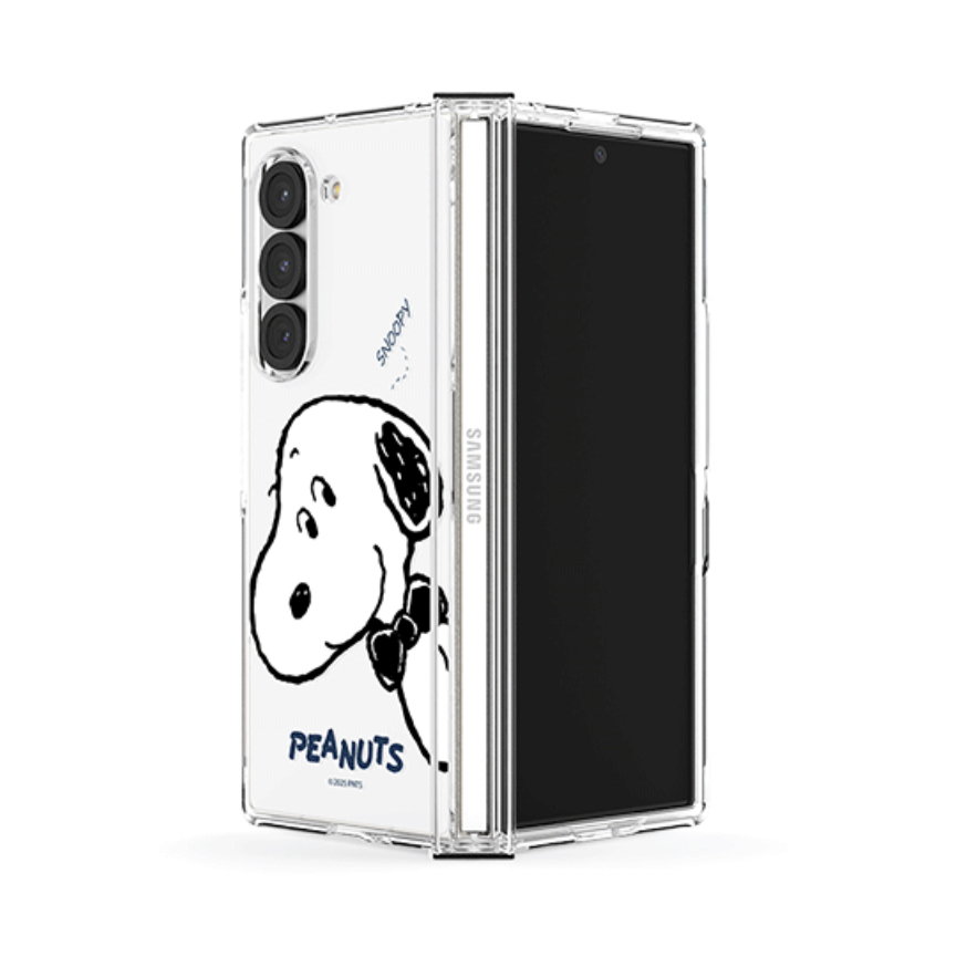 Peanuts Snoopy and Friends - clear hinge cover hard case for galaxy z ...