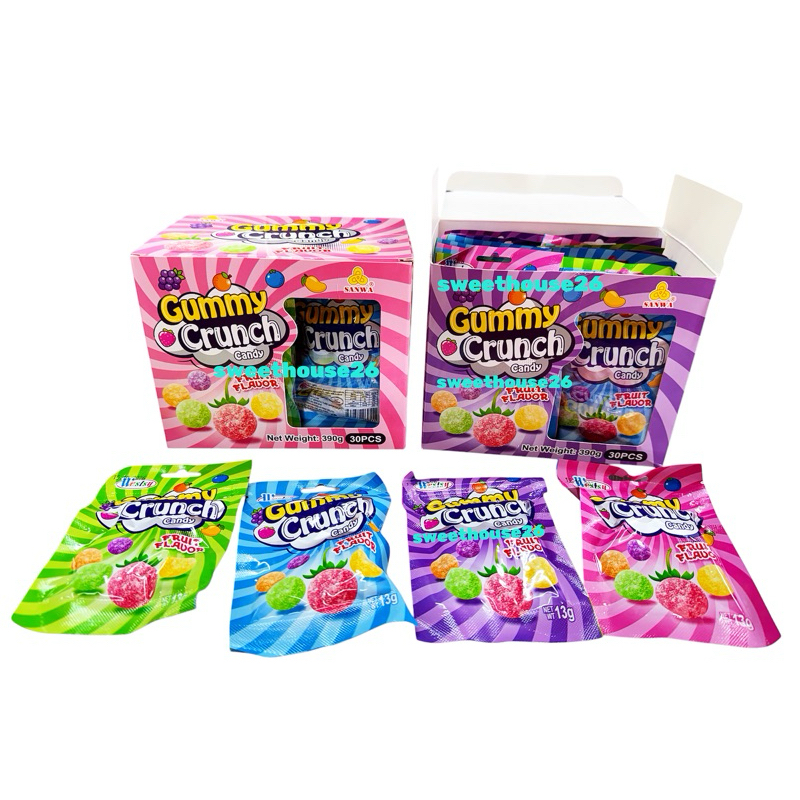 Sanwa Sour Crunchy / Gummy Crunch Mix Fruit Flavour Candy 13g x 30pcs ...