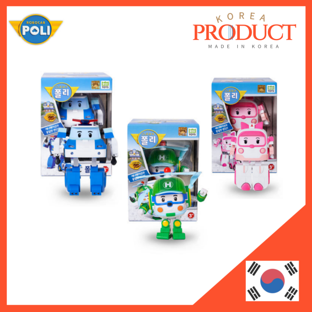 ROBOCAR POLI Transforming Robot 4" Poli Helli Amber Robocar Toys ...