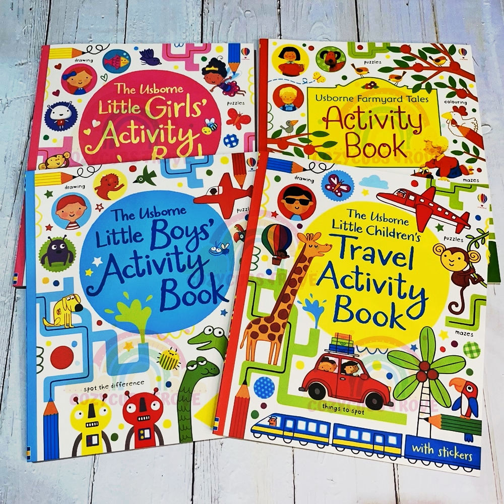 Usborne Activity Book Series Colouring Puzzles with Stickers Children ...