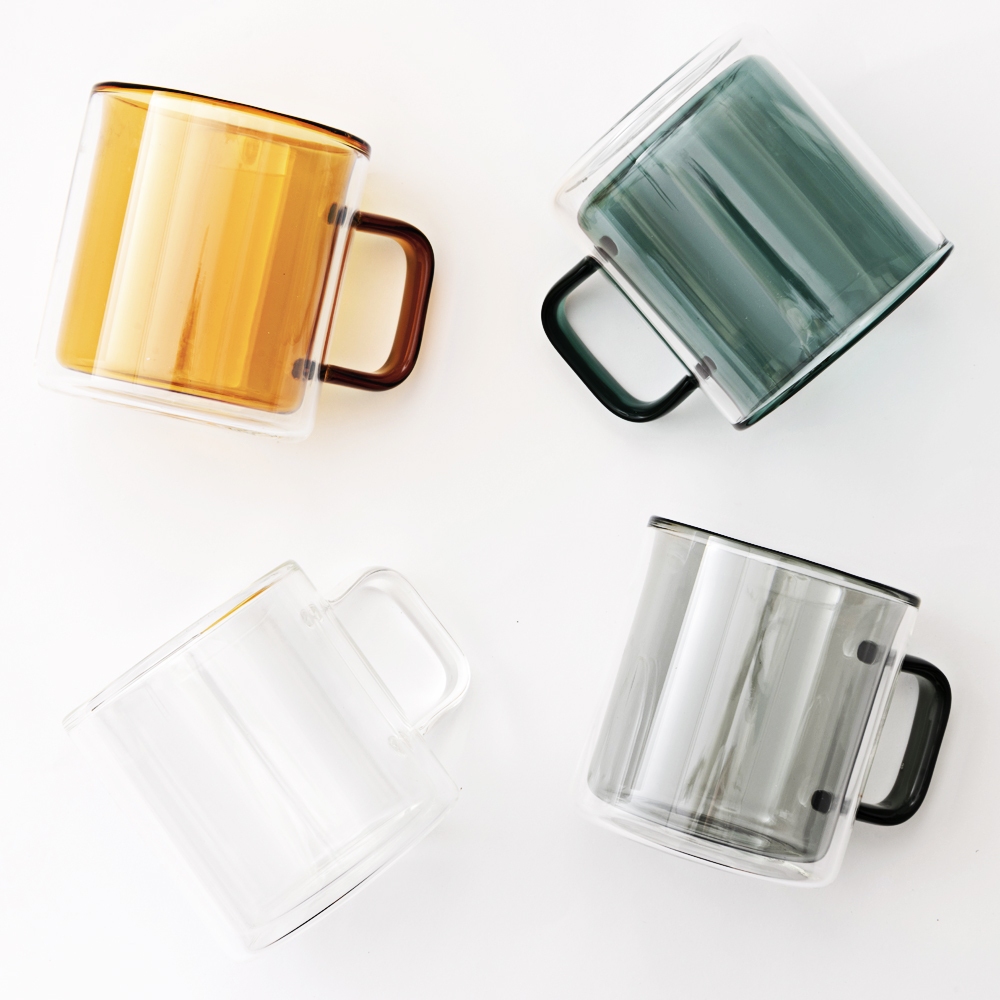 Kaldin Home Café Double-Wall Colorful Glass Mug 400ml | Shopee Philippines