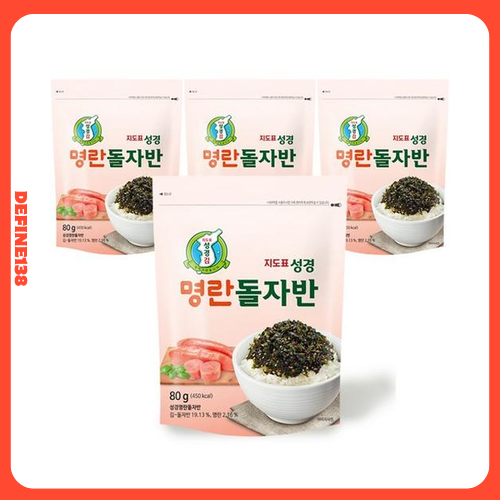 Sungkyung Jidopyo Korea Style Pollack Roe Seasoned Seaweed (80g x 4 ...
