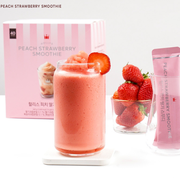 [Hollys] Peach & Strawberry Smoothie Powder Stick (16g x 40 sticks ...