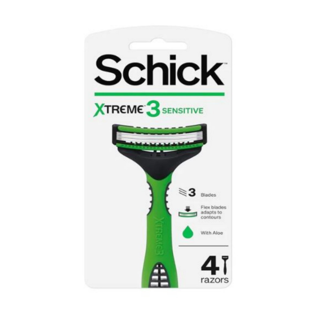 SCHICK Xtreme 3 Sensitive Disposable Razor Extreme Curved Triple blade ...