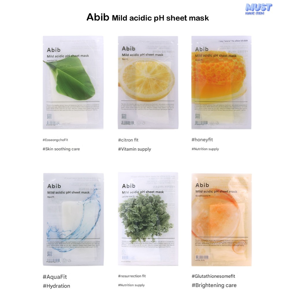 Abib Mild Acidic pH Sheet Mask Fit – 10 Sheets | Shopee Philippines