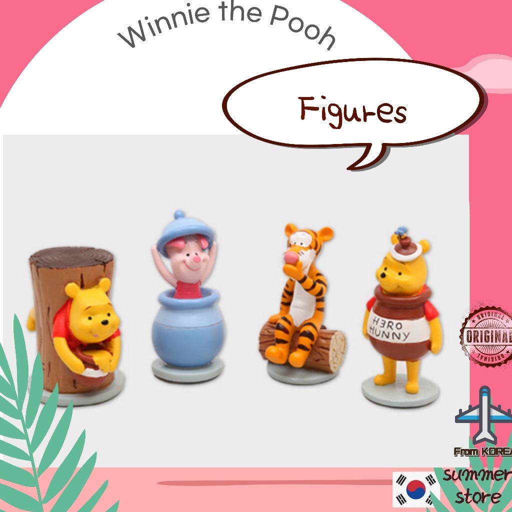 Disney Winnie the Pooh Figures Action Figurines Pooh, Piglet, Tigger(4 ...