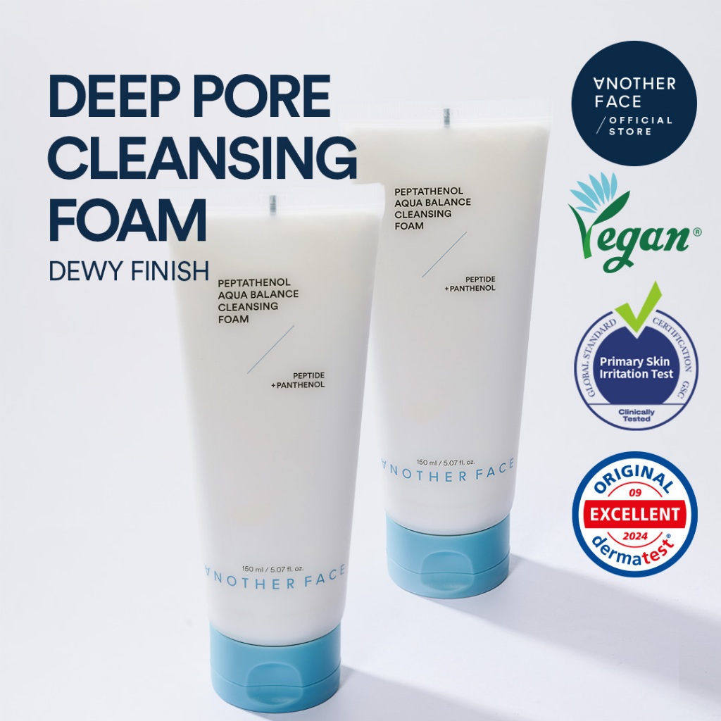 ANOTHER FACE Peptathenol Aqua Balance Cleansing Foam 150ml 2EA - Gentle Low pH Hydrating ...