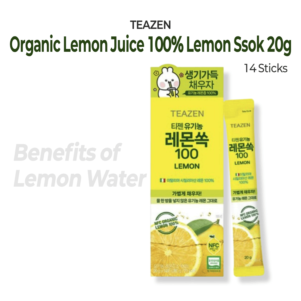 TEAZEN Organic Lemon Juice 100% Lemon Ssok 20g x 14 Sticks | Benefits ...