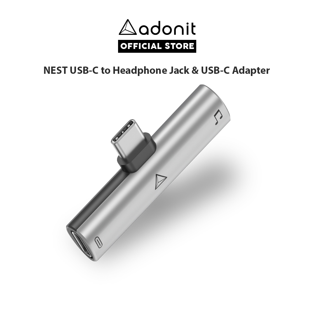Adonit Nest USB-C to Headphone Jack & USB-C Adapter / Converter ...