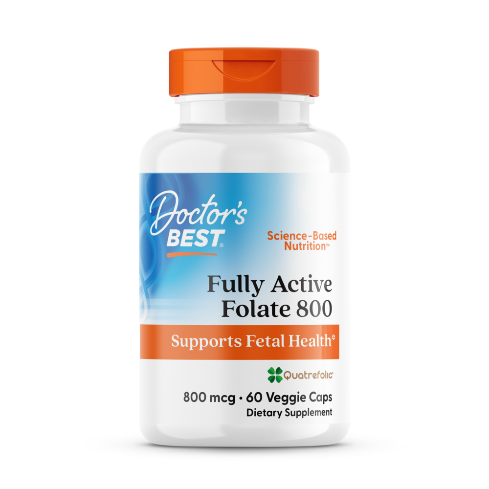 Doctor's Best Fully Active Folate 800mcg Veggie Capsules, 60 Capsules ...
