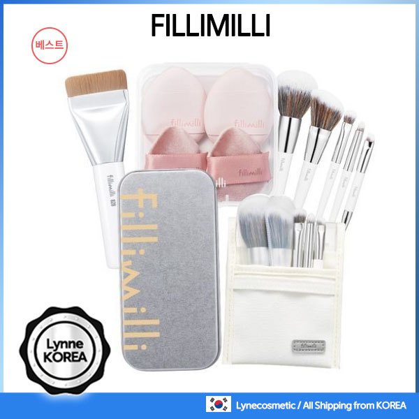 fillimilli mini makeup brush set/Spatula brush 828/Tapping puff(4p ...