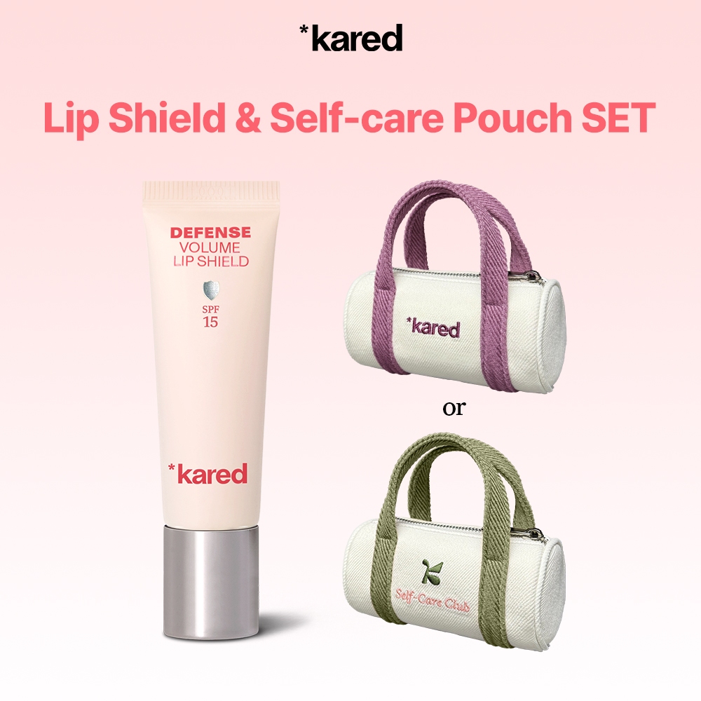KARED Defense Volume Lip Shield Healthy Pink SPF 15 & Self-care Pouch ...