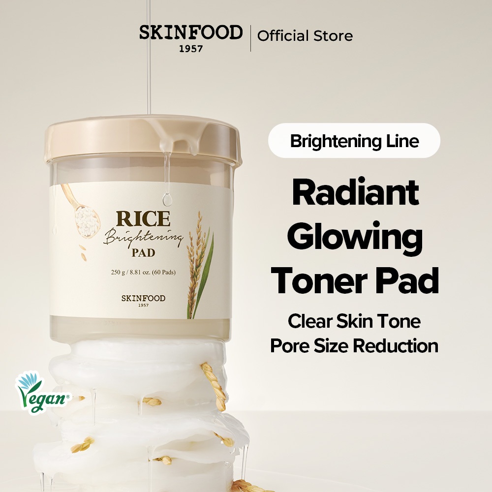 [SKINFOOD Official] Rice Brightening Toner Pad 60ea / Radiant Glow ...