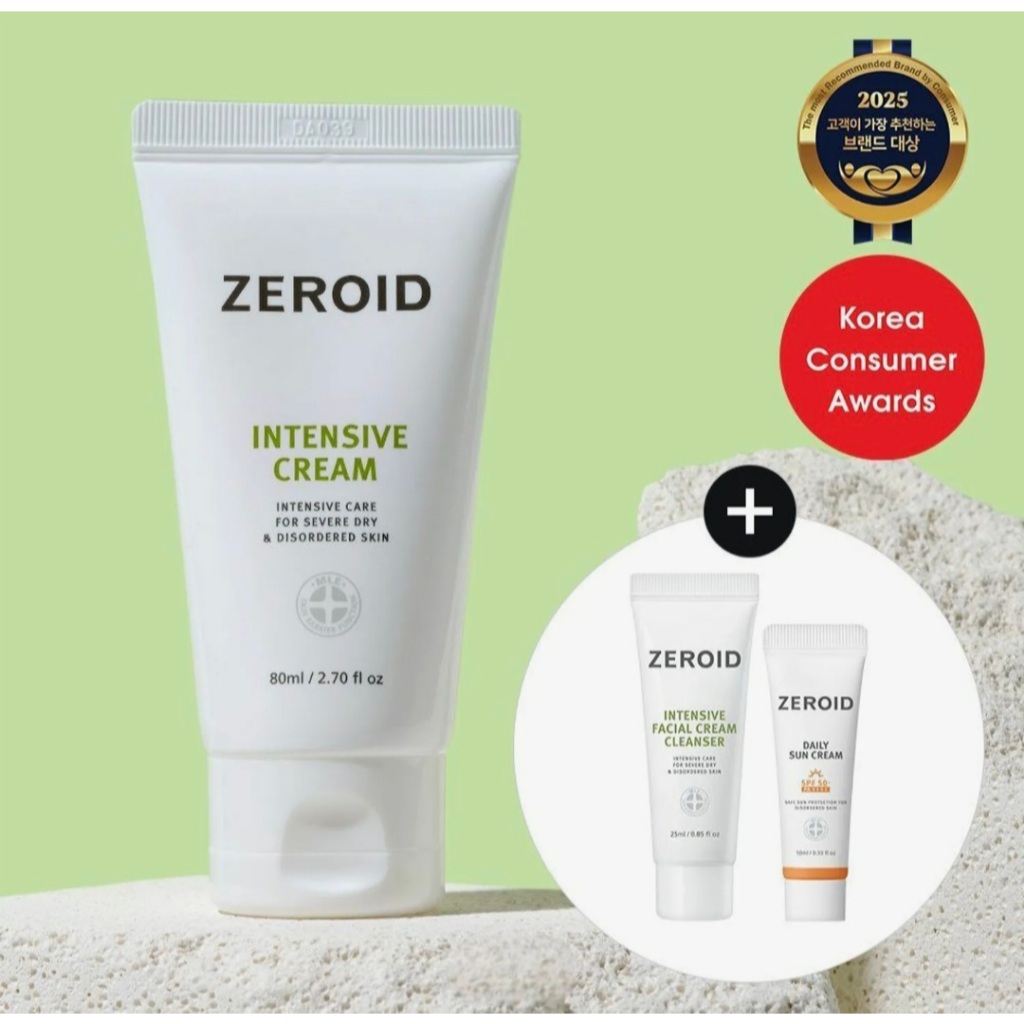 ZEROID Intensive Cream 80ml Set (+Cream Cleanser 25ml+Daily Sun Cream ...